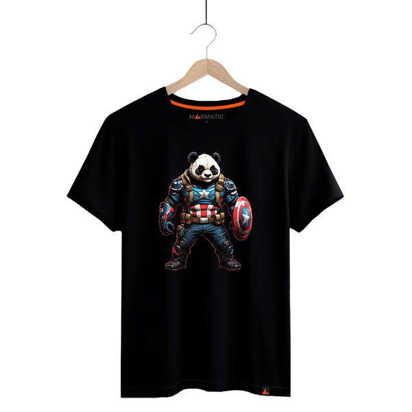 T-Shirt Captain America Panda "Super Beasts" - Magmatic - T-shirt Homme